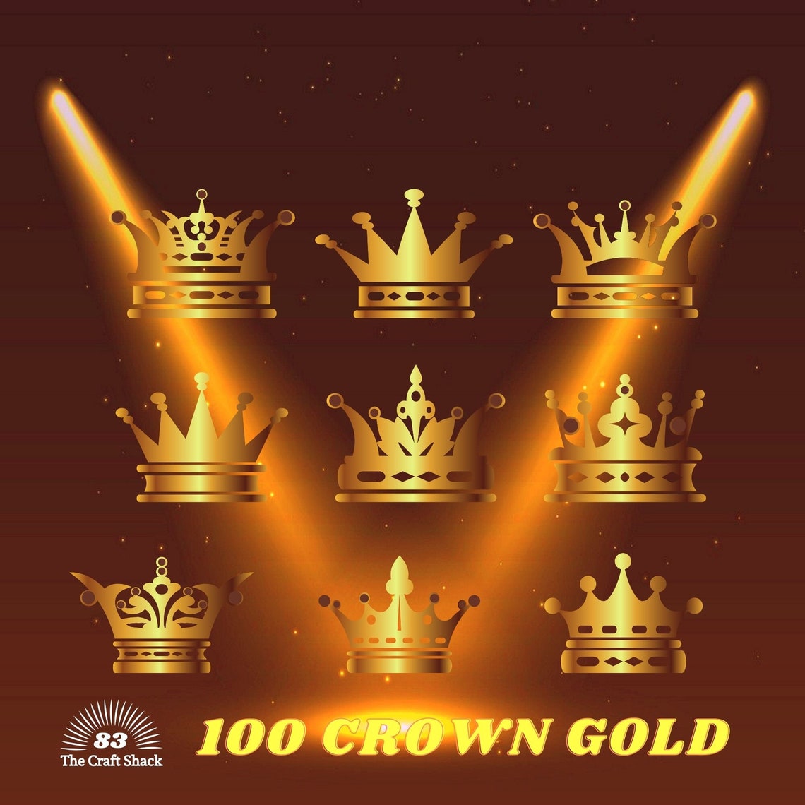 Crown SVG Bundle, Gold Crown SVG, Tiara Svg, Queen Crown Svg, Gold ...