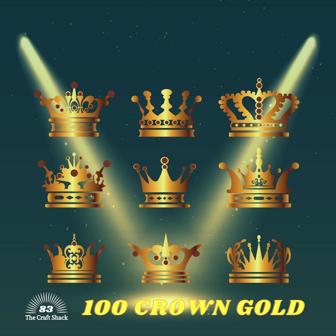 Crown SVG Bundle, Gold Crown SVG, Tiara Svg, Queen Crown Svg, Gold ...