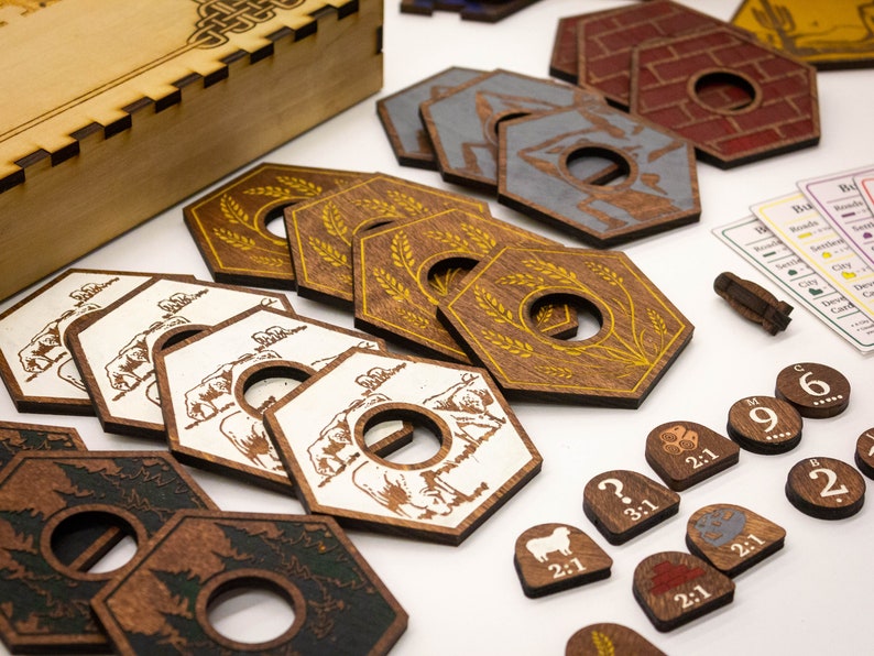 Blank Digital Laser Cut Files | Custom Catan-inspired Wooden Game Board ...