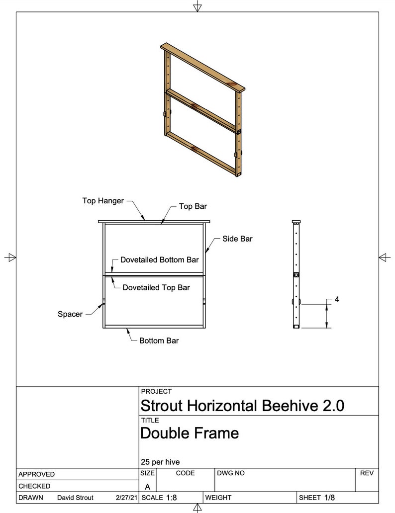Strout Horizontal Hive 2.0 Full Plans (includes Double Frame Plans) - Etsy