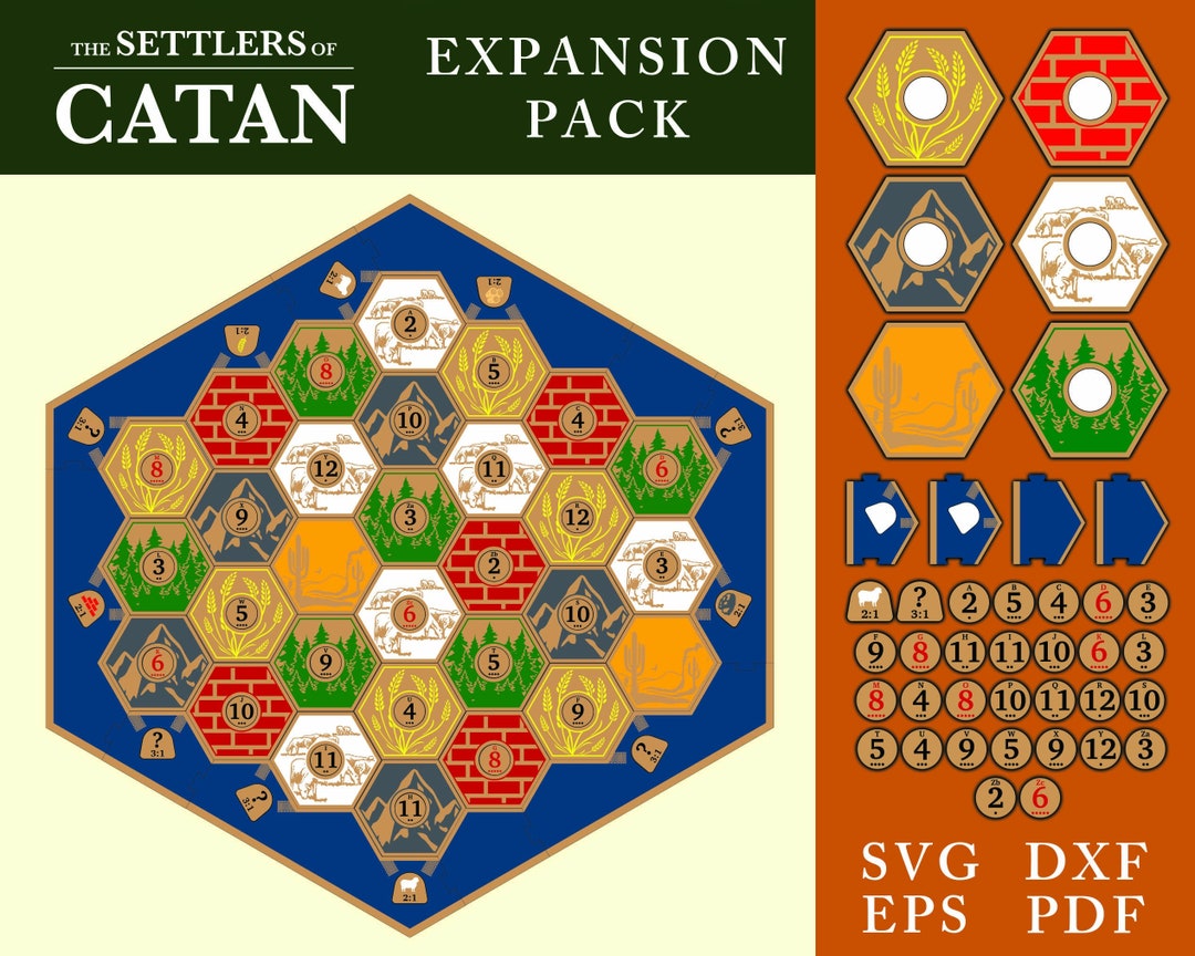Expansion Pack - Digital Laser Cut Files | Custom Catan-inspired Wooden ...