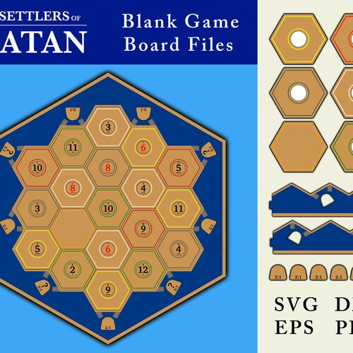 Catan-inspired Boardgame Laser Template & Glowforge Files - Etsy