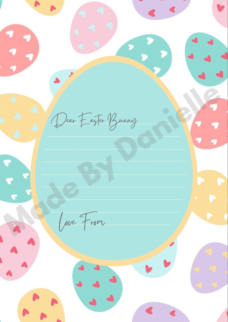 Dear Easter Bunny Letter - Etsy