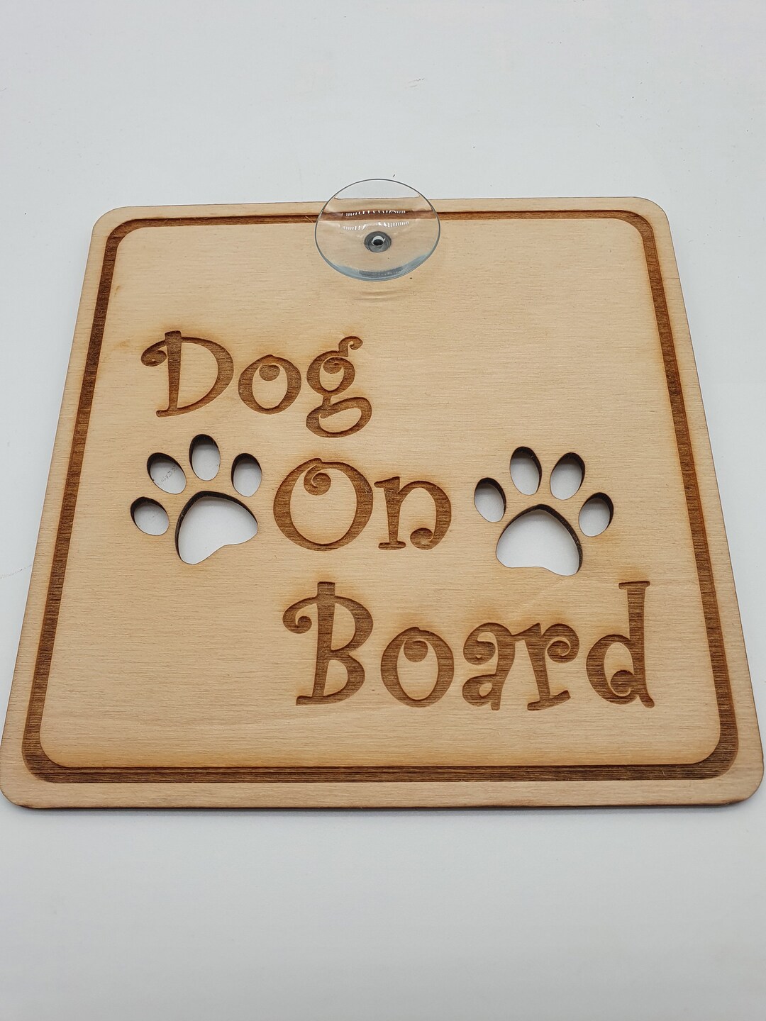 Wooden Dog on Board Sign With Paw Print Design , Dog on Board Sign, Dog ...