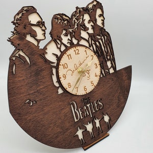 Laser Cut Wooden the Beatles Wall Clock Great for All Music Fans ...