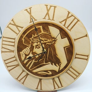 Wooden Jesus Christ Hanging Wall Clock, Exclusive to ETSY, Must Have ...