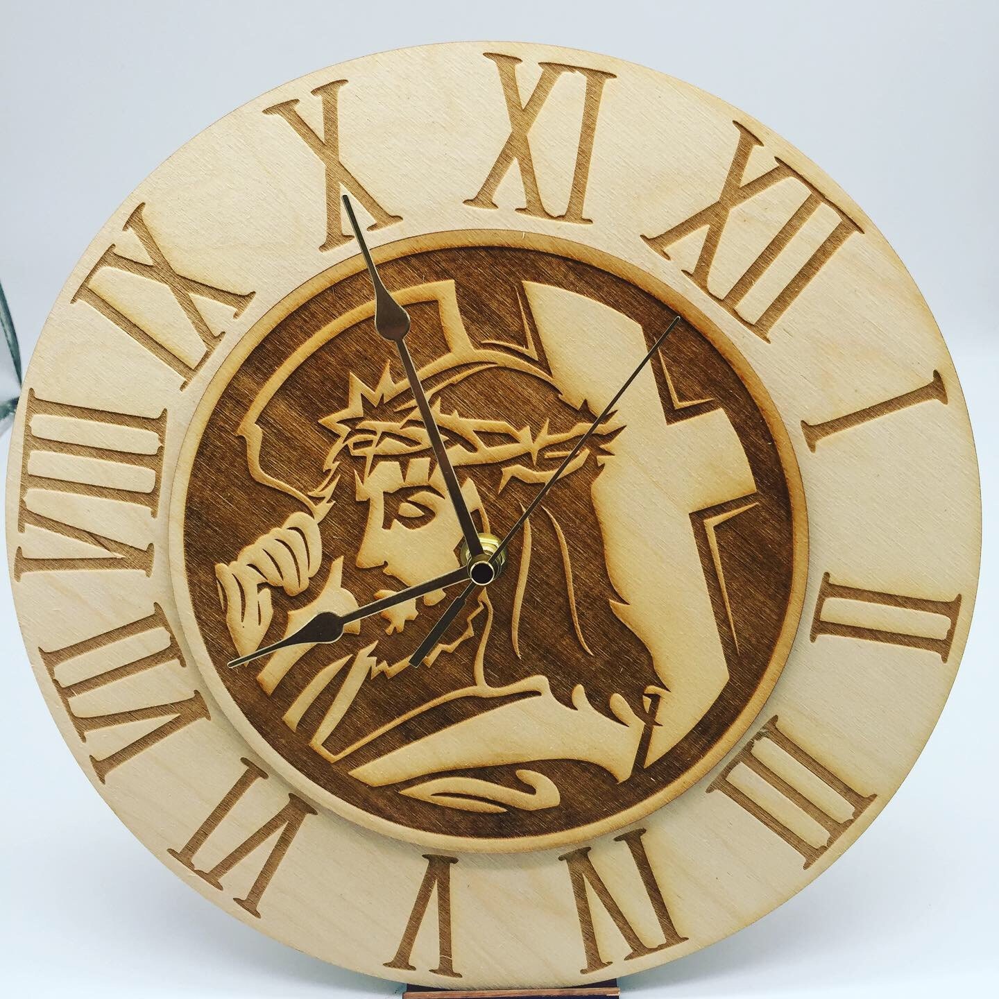 Wooden Jesus Christ Hanging Wall Clock Exclusive to ETSY - Etsy UK