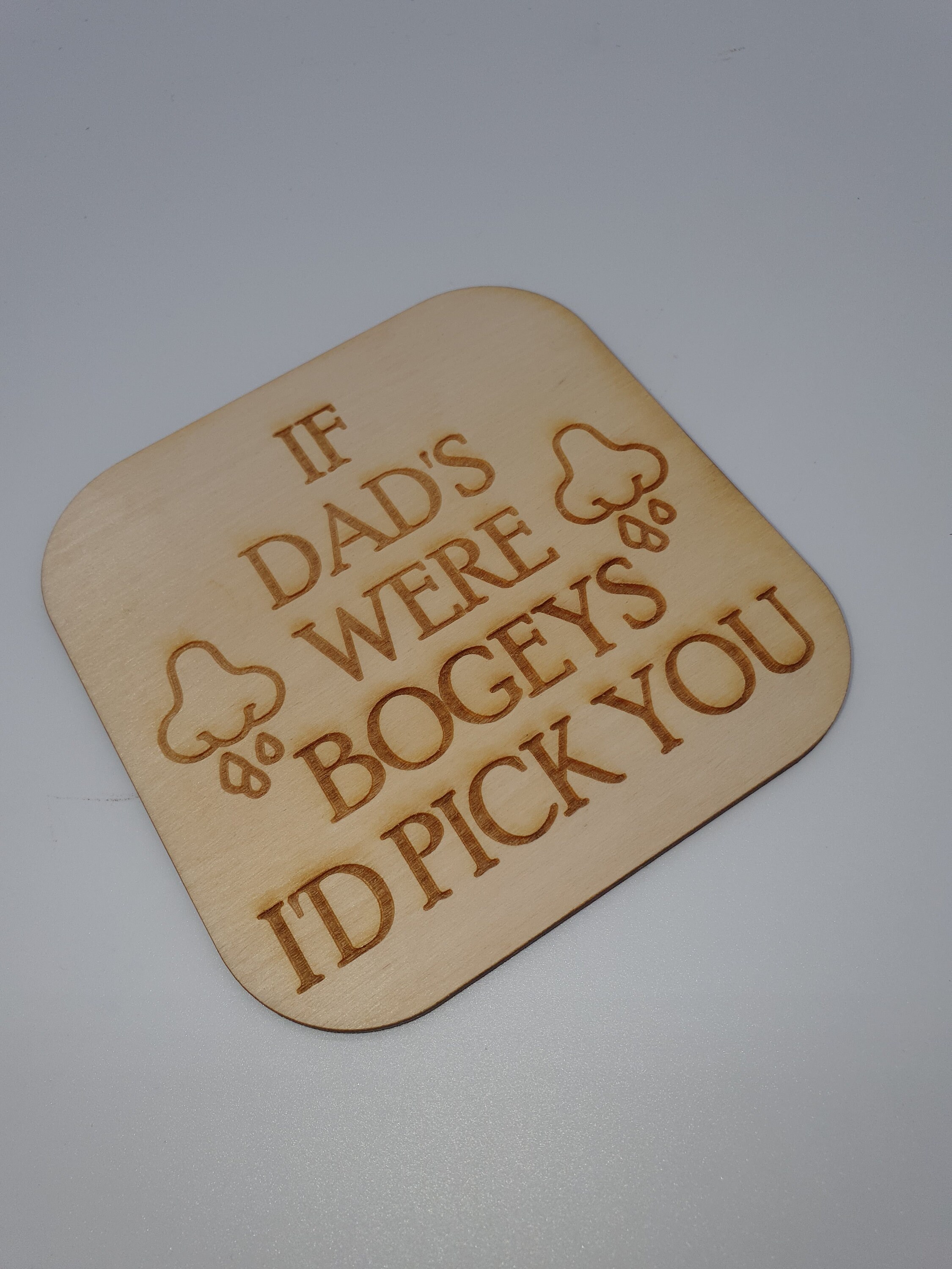 If Dad Was a Bogey I'd Pick You Wooden Coaster Happy Fathers Day, Thank ...