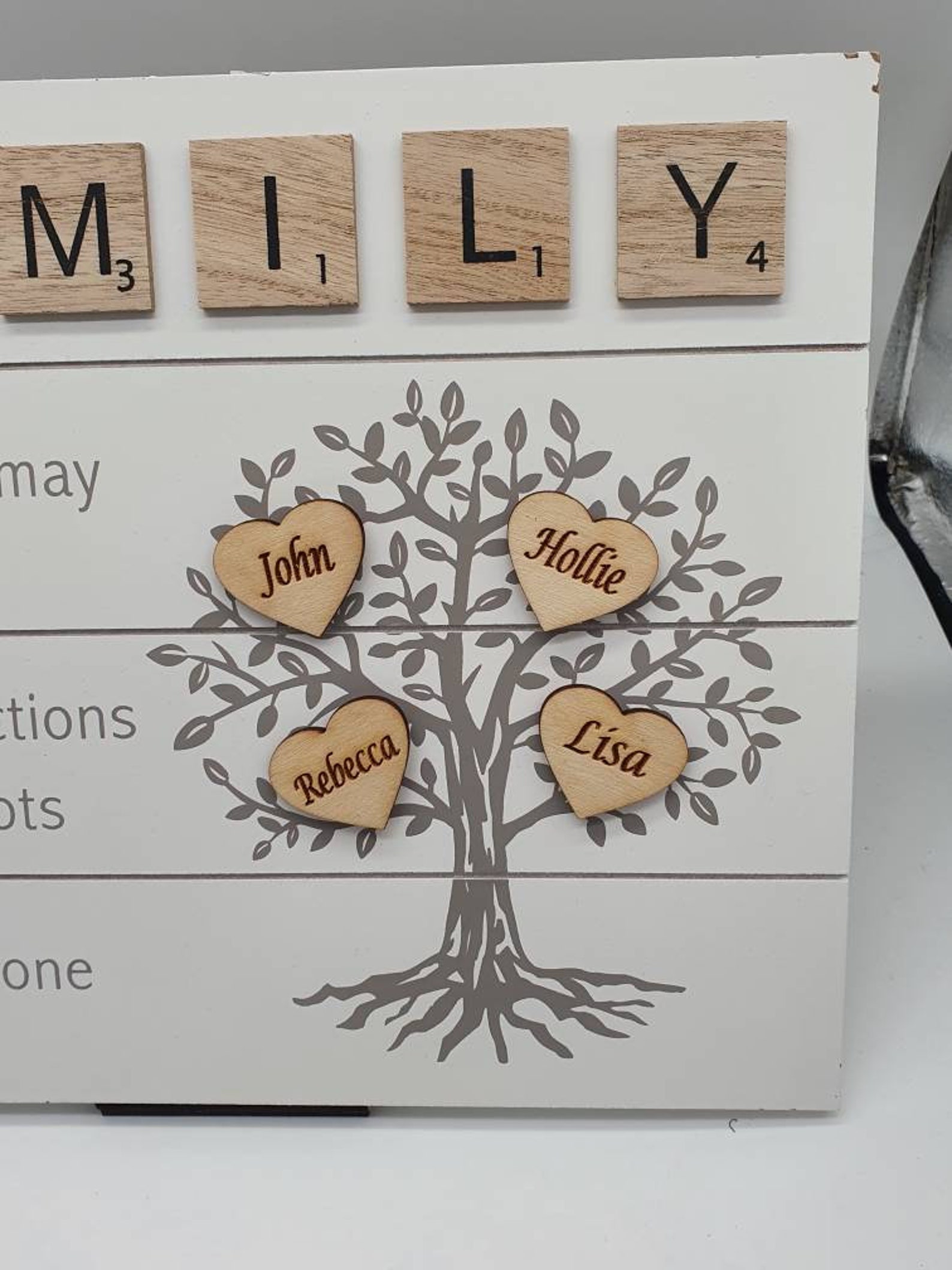 A Beautiful Personalised Family Tree Tiled Hanging Wall Art - Etsy