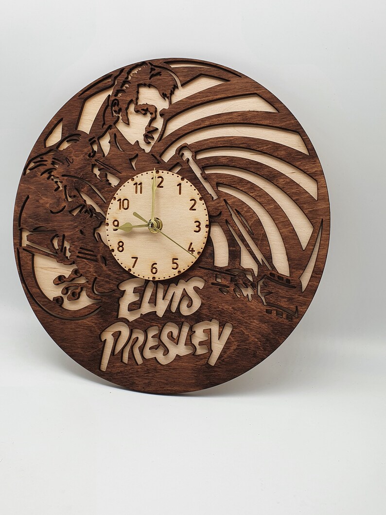 Laser Cut Wooden Elvis Presley Wall Clock Great for all Music | Etsy
