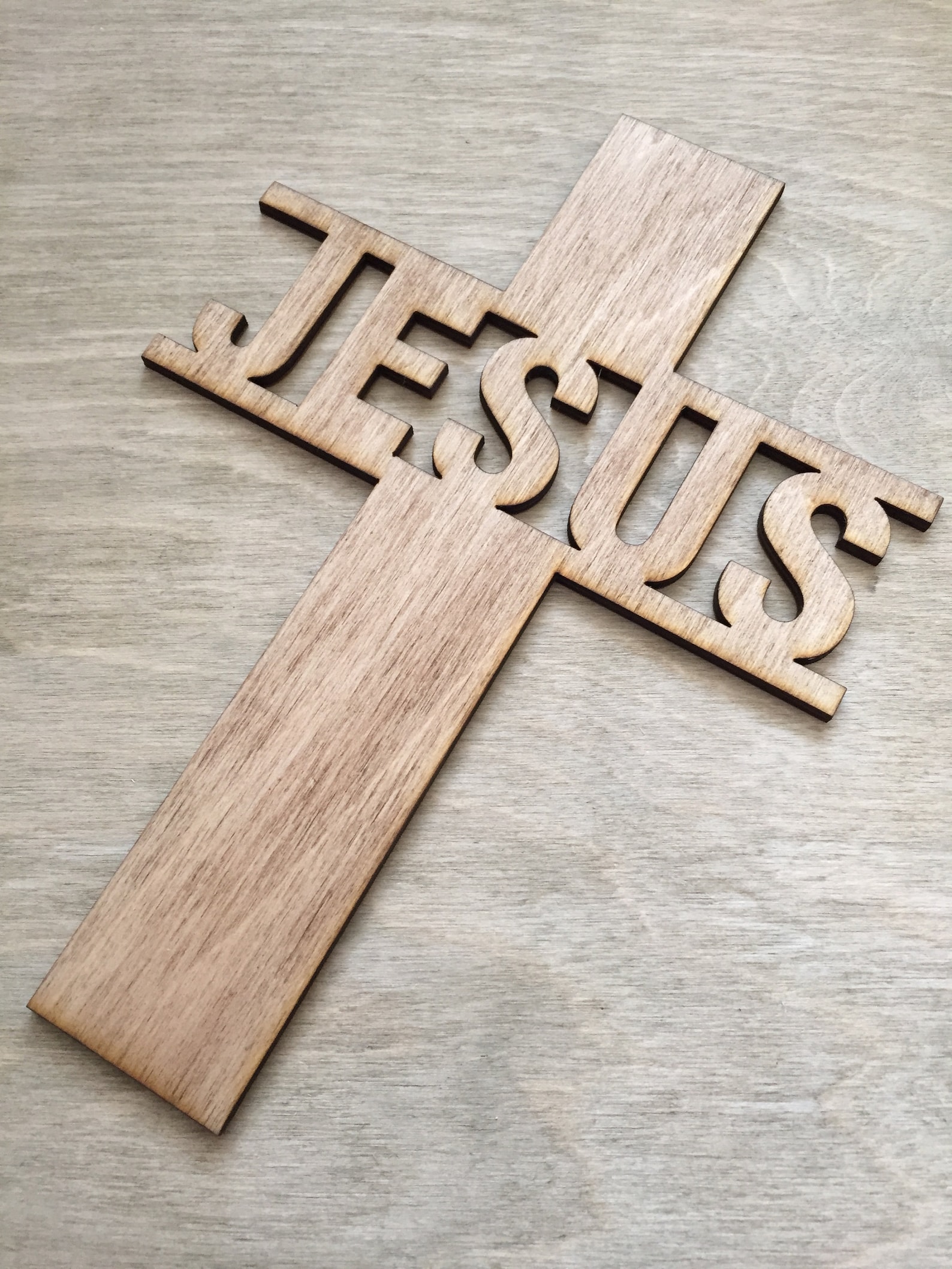 Laser Cut Jesus Name on Cross Wall Hanging, Ornament, Faith, Church ...