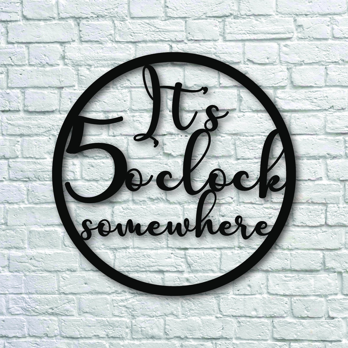 Its 5 O'clock Somewhere Metal Wall Art Sign With Powder | Etsy