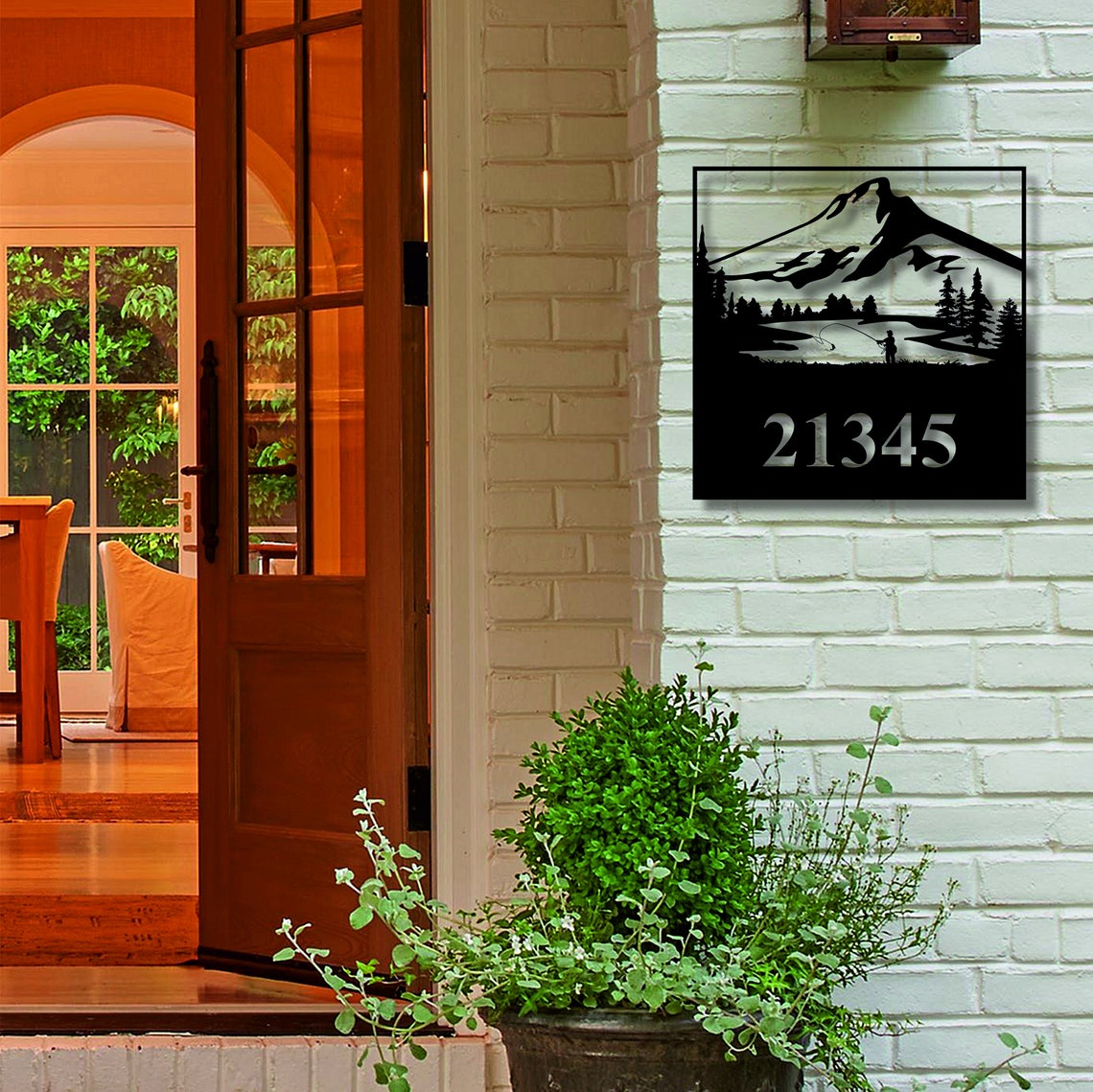 Custom Metal Address Sign Wilderness Rustic Sign Mountains | Etsy