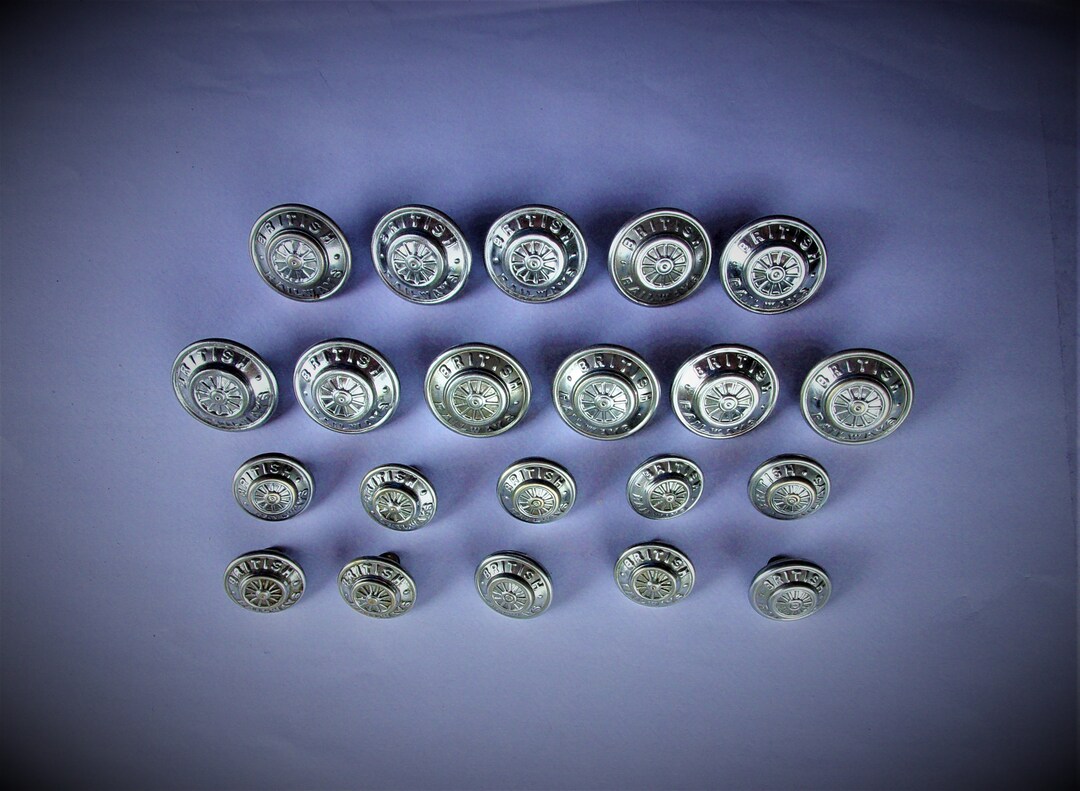 Rare Original Vintage British Railway Chrome Buttons With Brass Back ...