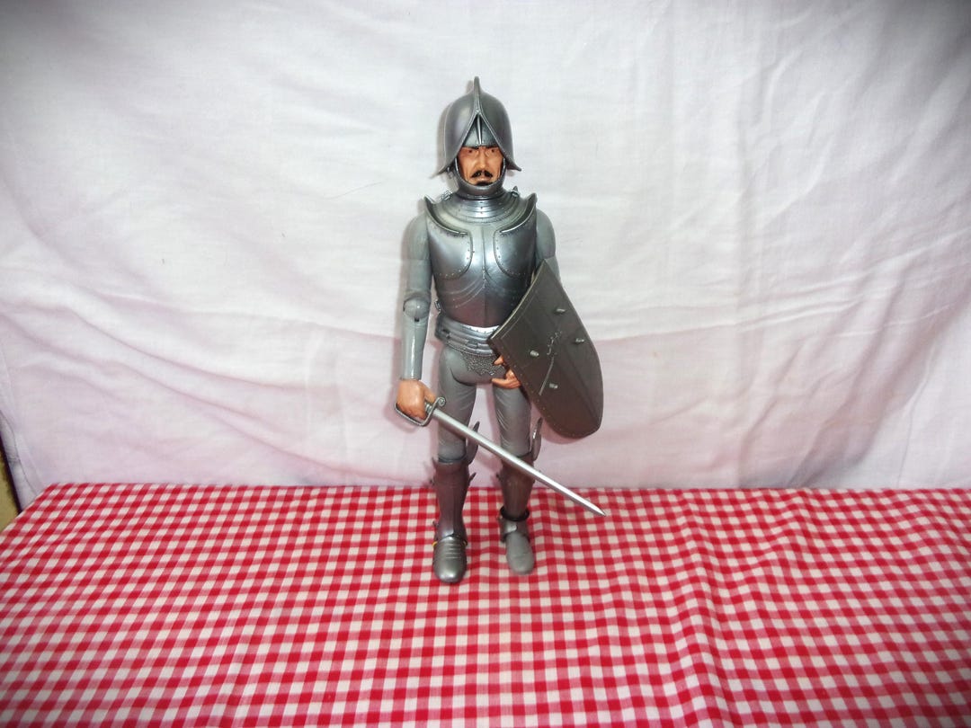 Vintage Louis Marx Sir Roland Silver Knight Plus Accessories Incomplete ...