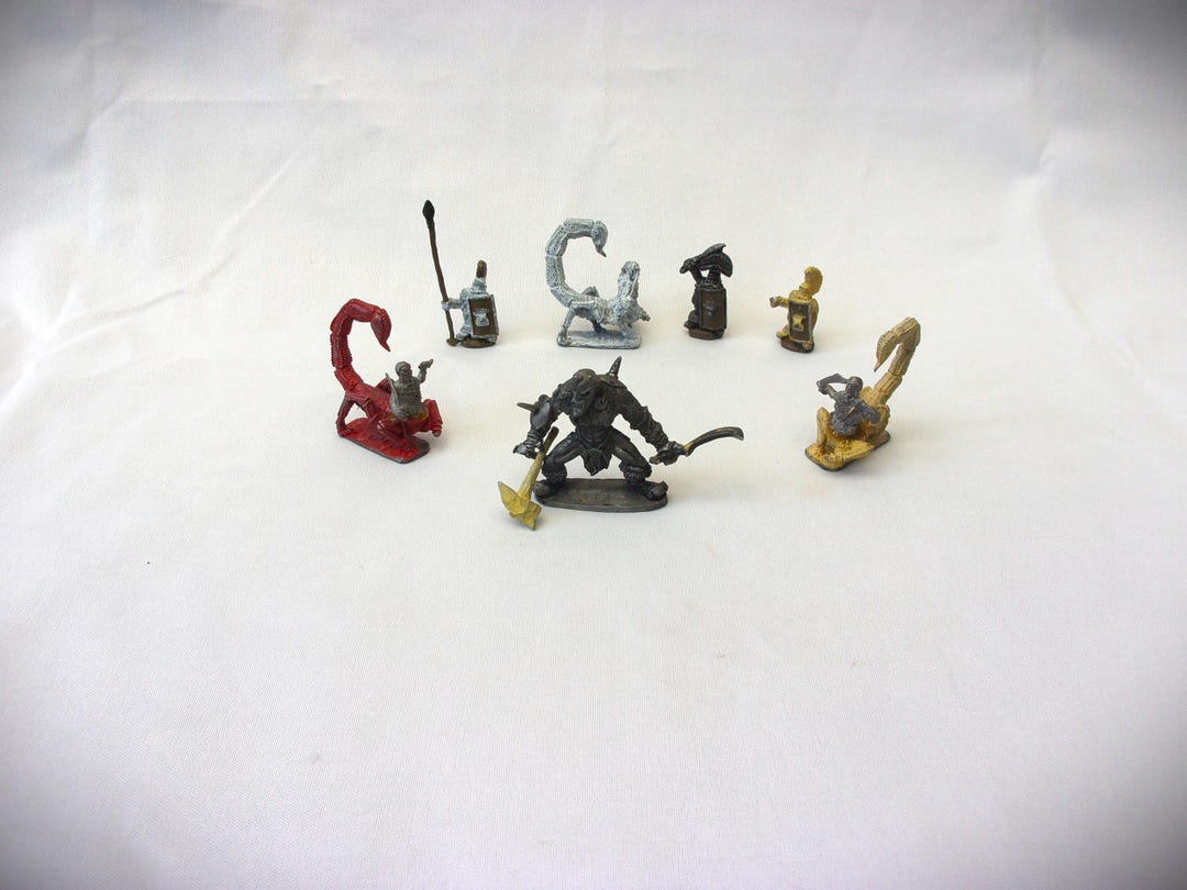 Vintage Runequest Metal Mini Figures: Chaos Ogre, Scorpion Men ...