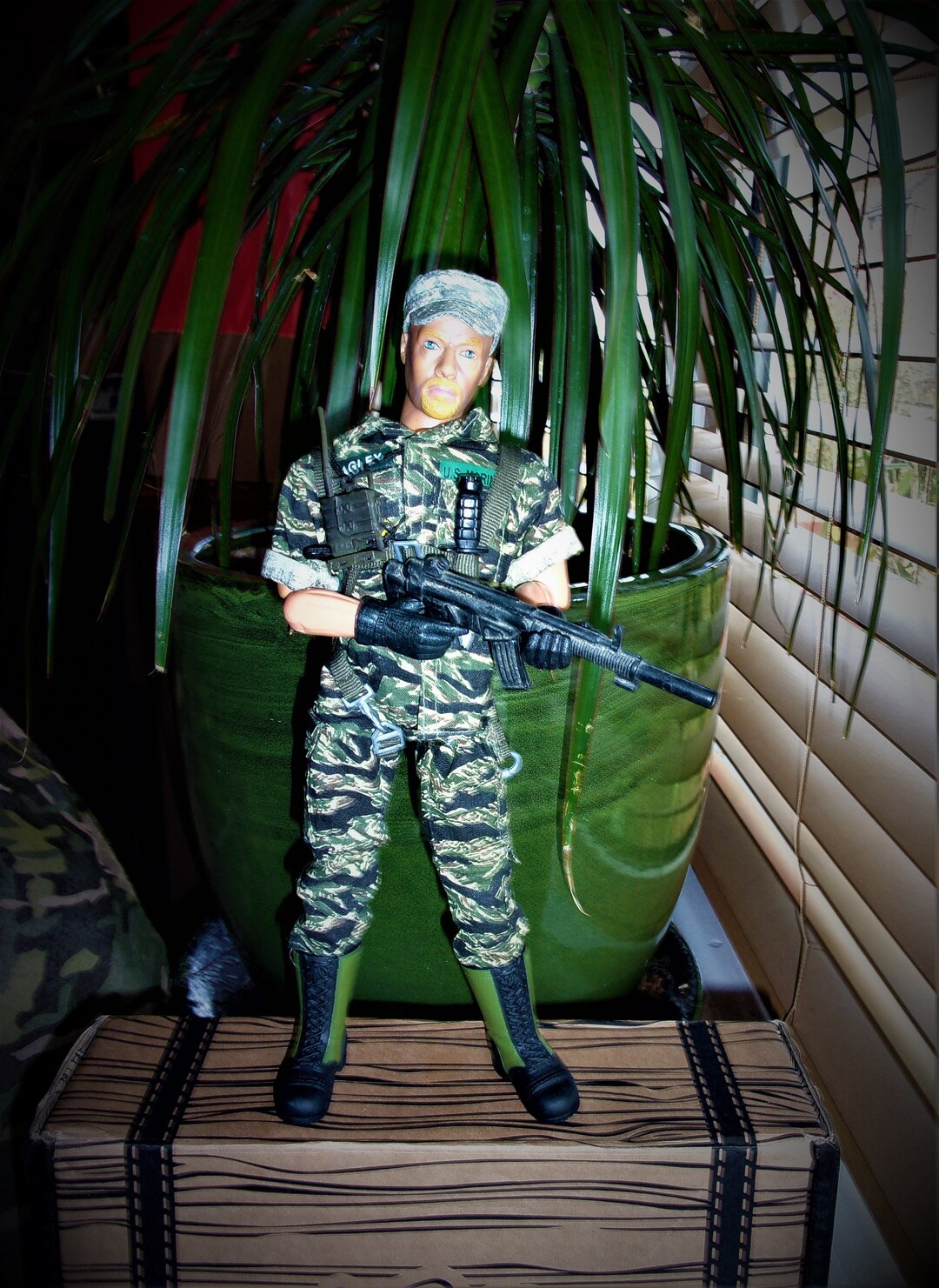 1990s Power Team Action Figure US Marine in Tiger Stripe Camo Vietnam ...