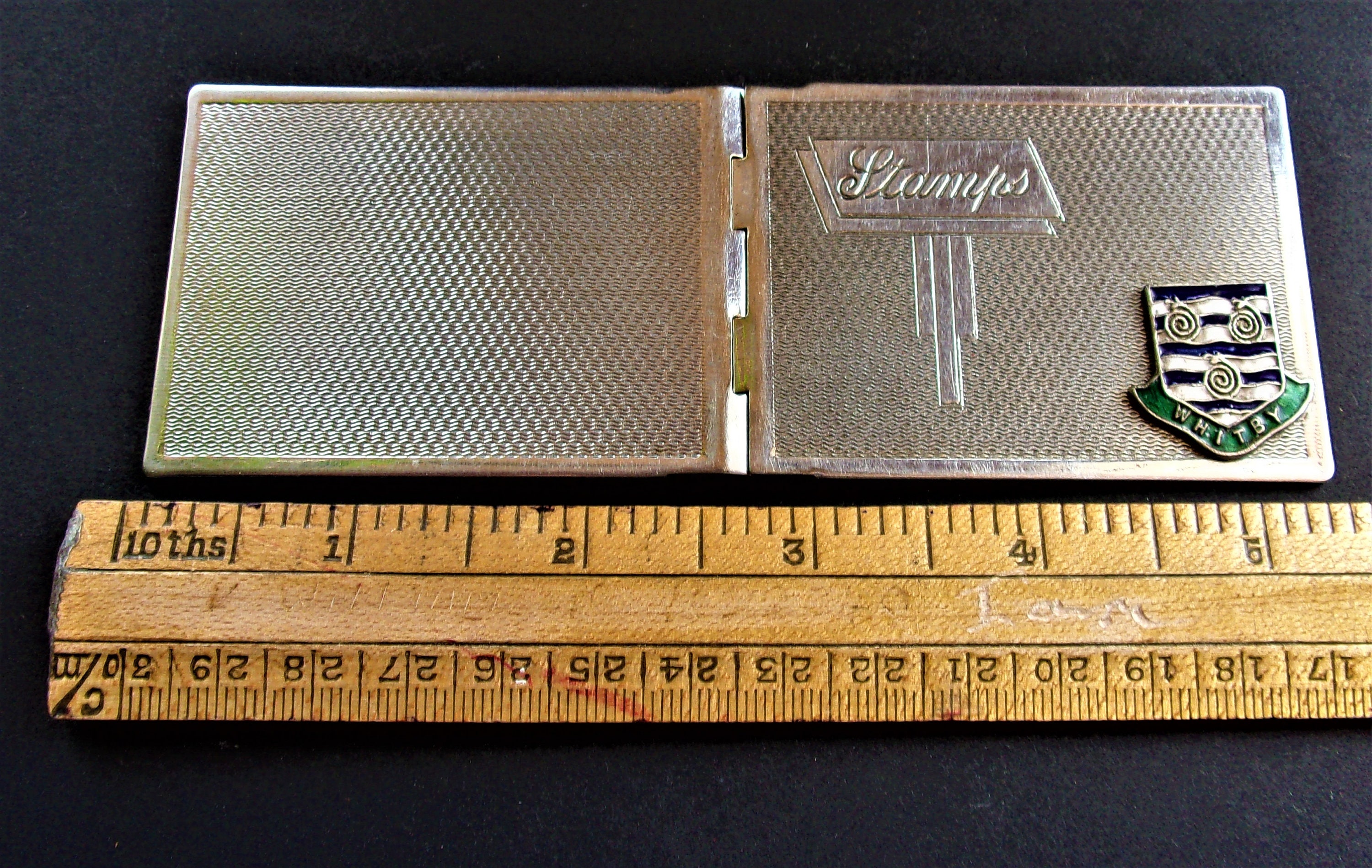 Rare Vintage Chrome Metal Folding Stamp Holder With Enameled - Etsy