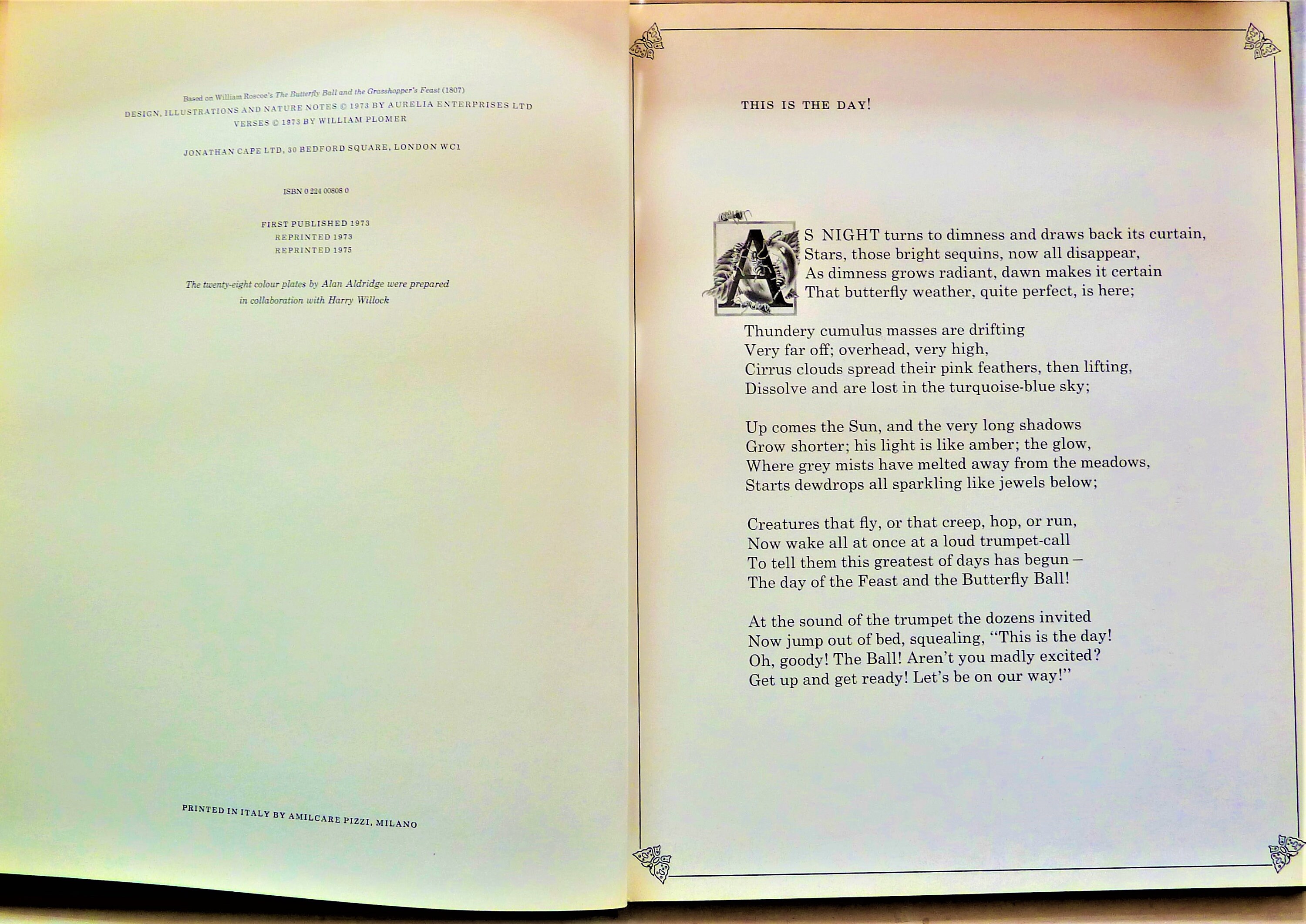 Butterfly Ball & the Grasshoppers Feast Rare Vintage 1973 Book - Etsy