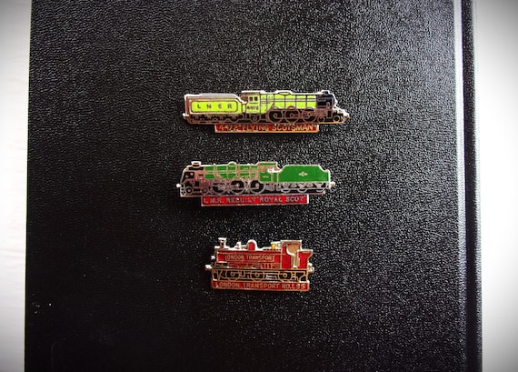 Rare Vintage Steam Train Railway Badges x 3 Metal + E… - Gem