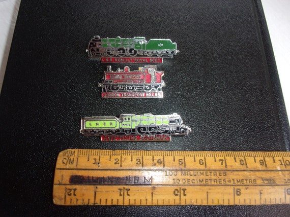 Rare Vintage Steam Train Railway Badges x 3 Metal + E… - Gem