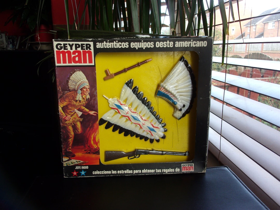 Rare Vintage Geyper Man Jefe Indio Cheif Ref 7513 Equipment Set 12 Inch ...