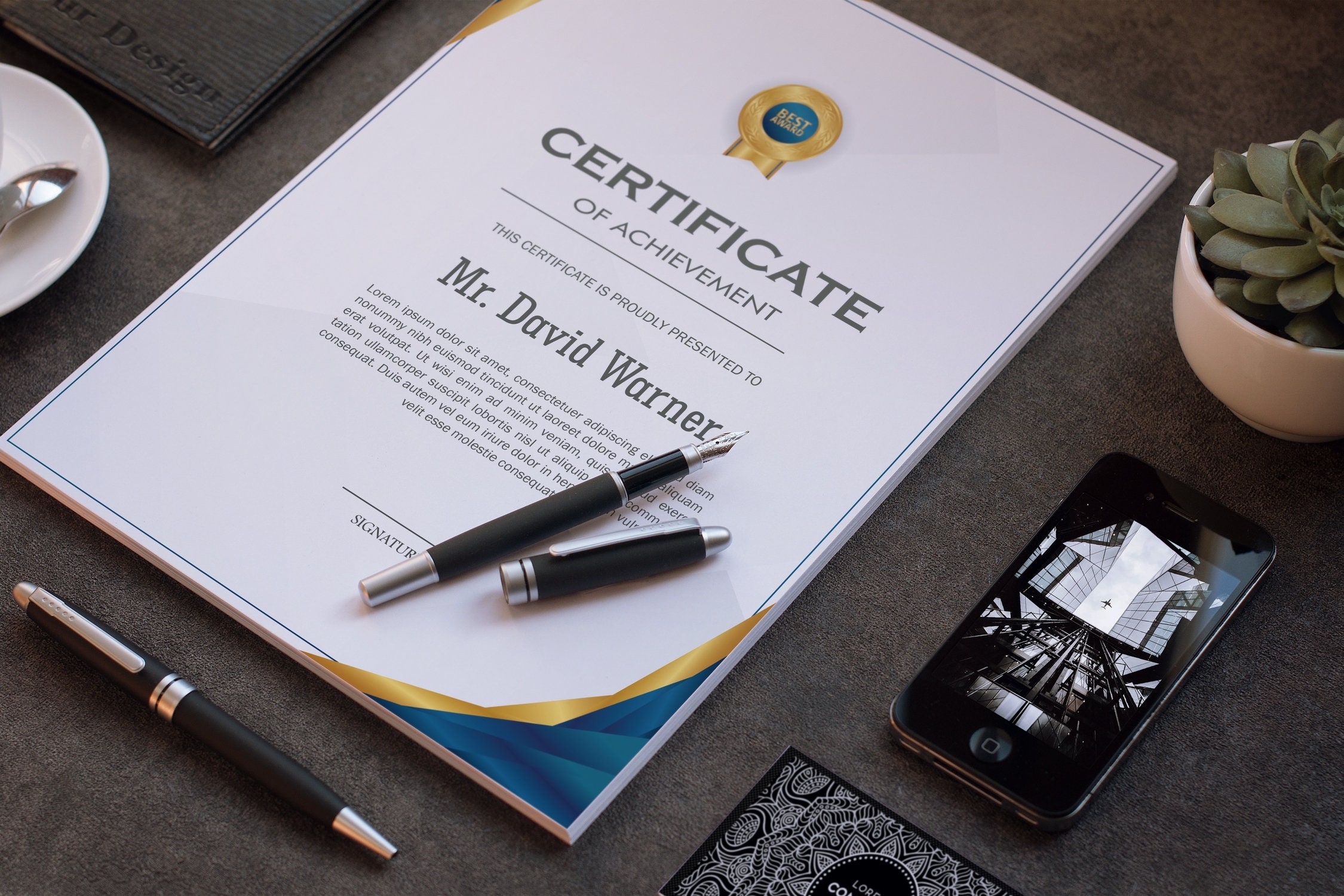 Set of 2 Certificate of Achievement, Printable Achievement Award ...