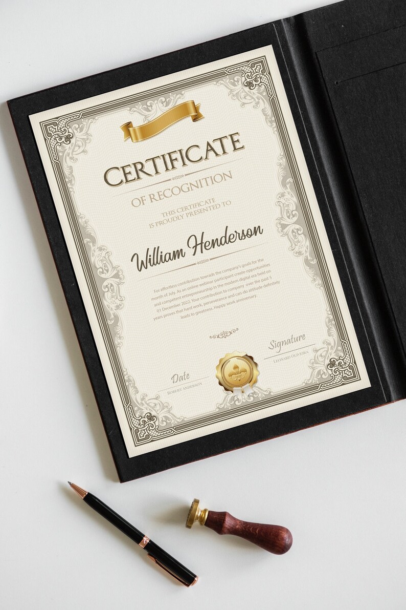 Elegant Certificate of Appreciation, Printable Achievement Award ...