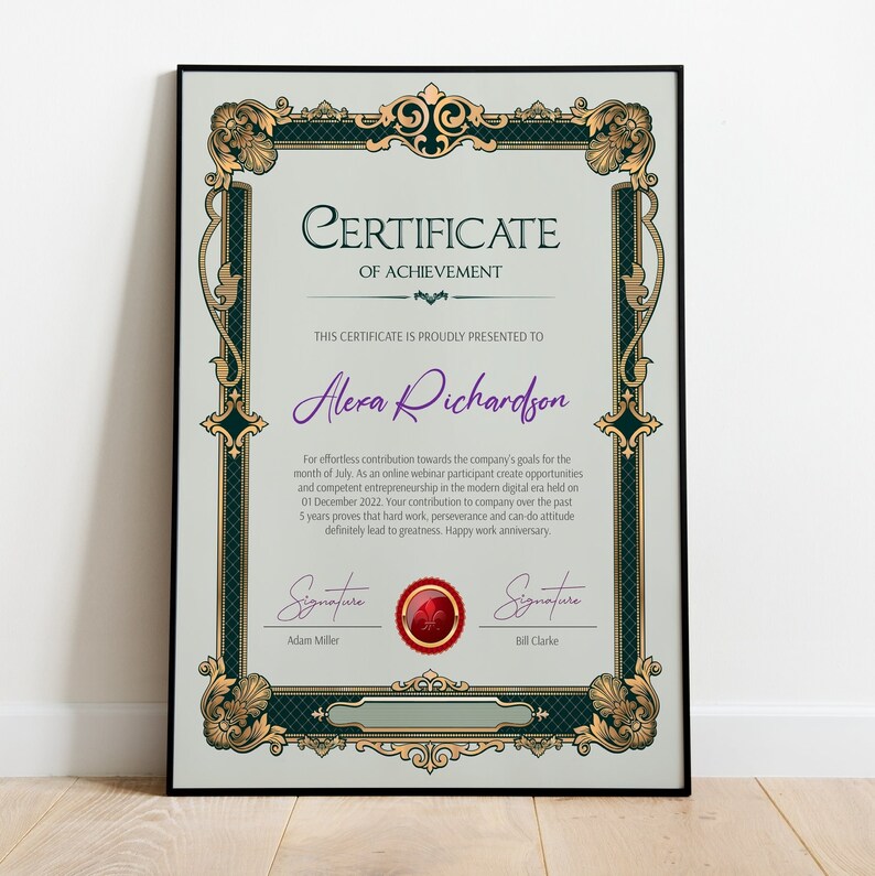 Certificate Template EDITABLE, Printable Certificate, Appreciation ...