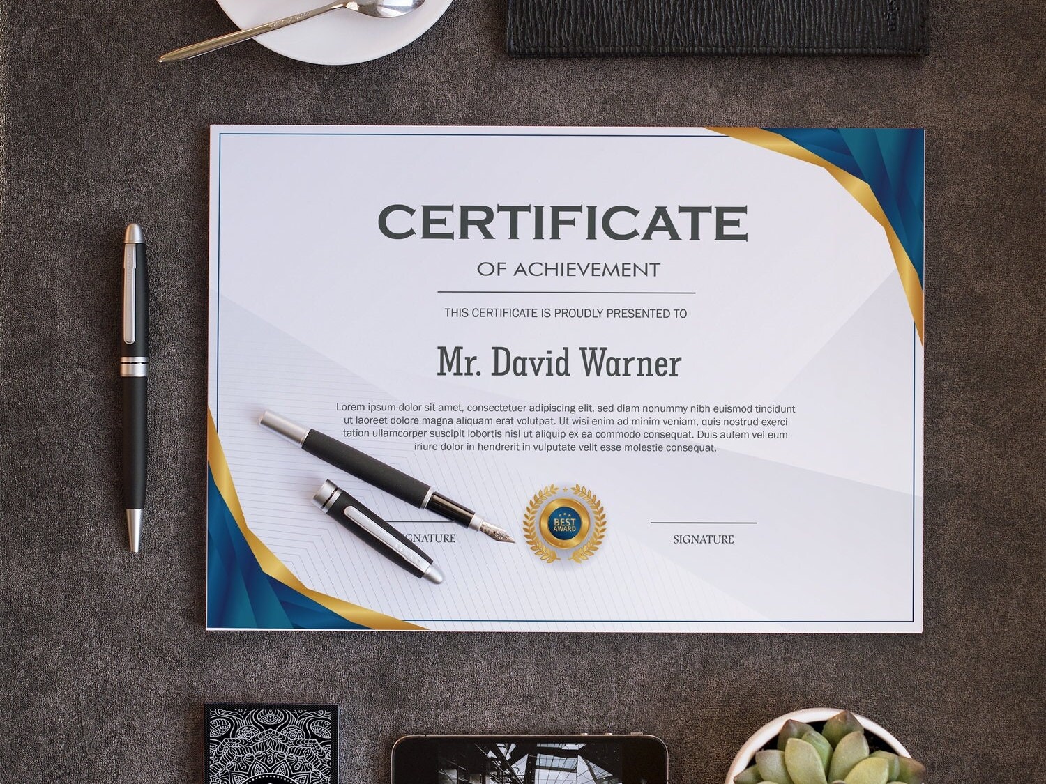 Set of 2 Certificate of Achievement, Printable Achievement Award ...