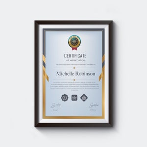 Set of 2 EDITABLE Printable Certificate, Certificate of Completion ...