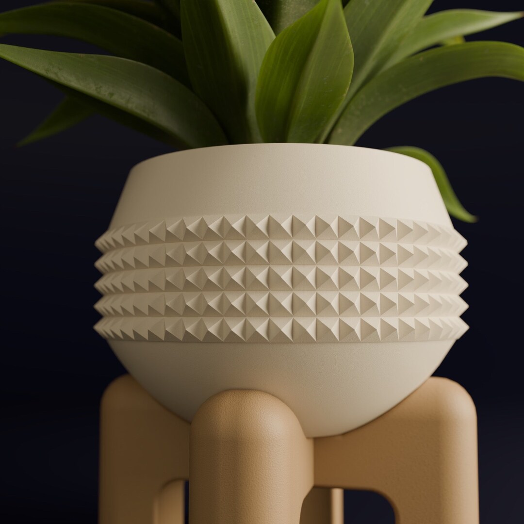 Flower Pot on Feet Designer and Textured Pot for Plants 3D Printing - Etsy