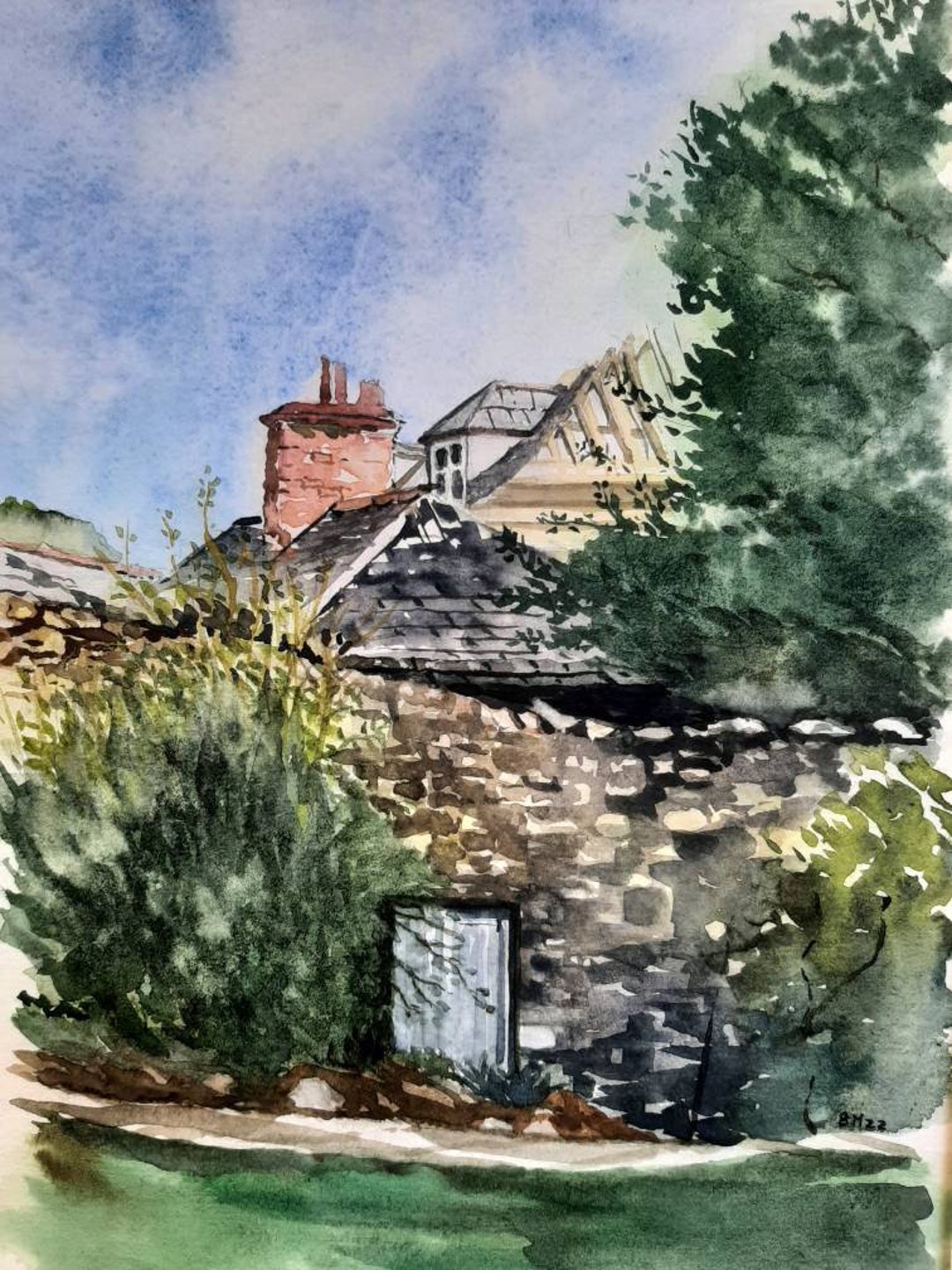 Watercolour Painting, Old House at Kilmacurragh Botanical Gardens, Co ...