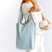 Light Blue Linen Tote Bag Natural Linen Bag for Everyday Use - Etsy