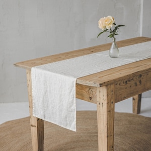 Cream Linen Table Runner, Wedding Natural Linen Table Runner ...