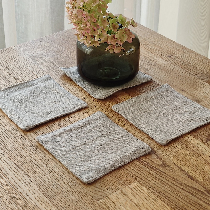 Natural Fabric Coasters - Etsy UK