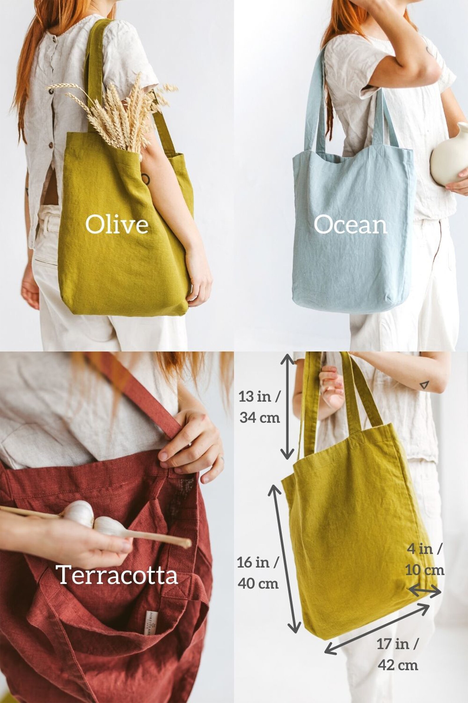 Light Blue Linen Tote Bag Natural Linen Bag for Everyday Use | Etsy