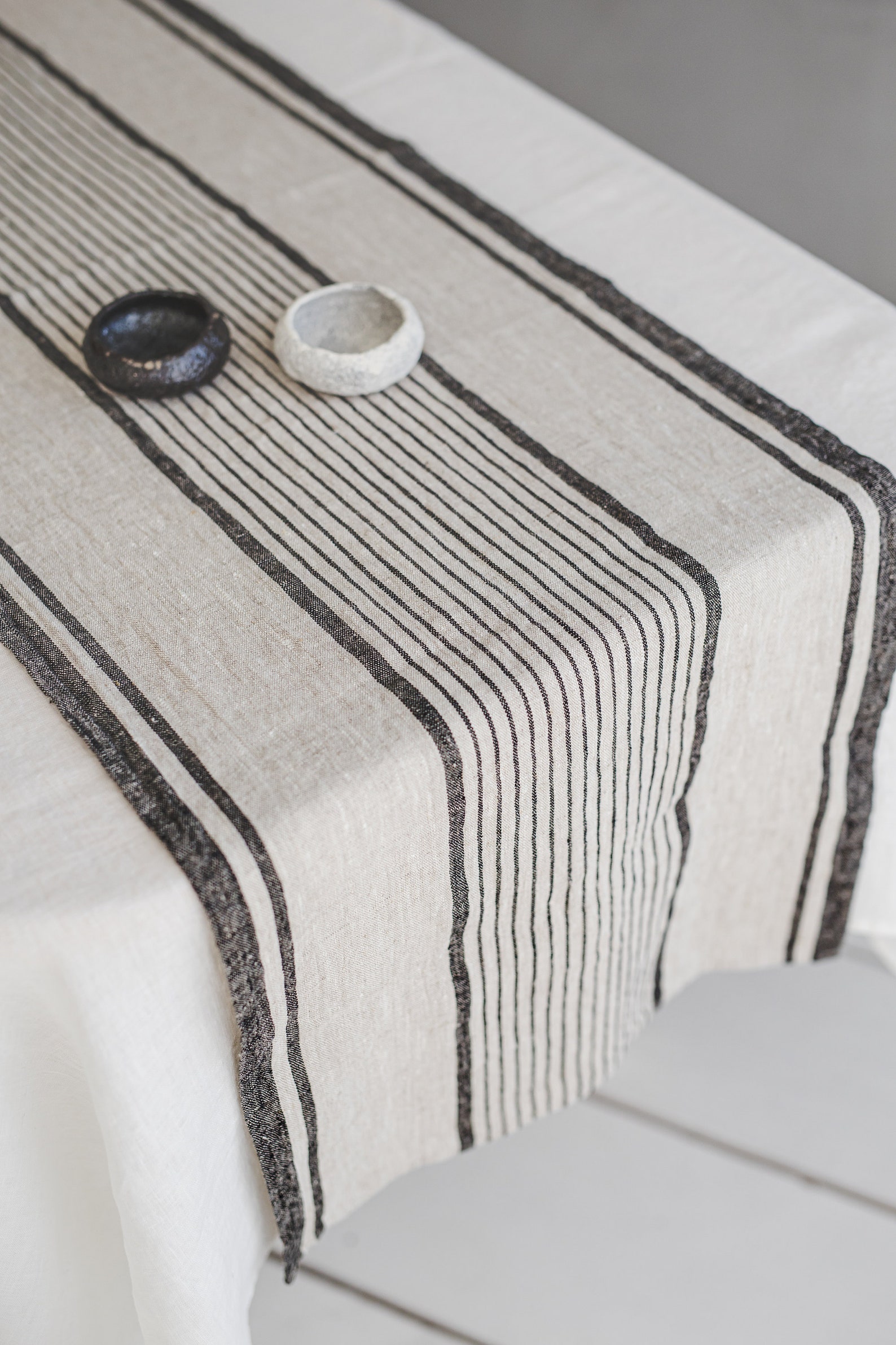 French Style Linen Table Runner Striped Linen Table Runner - Etsy