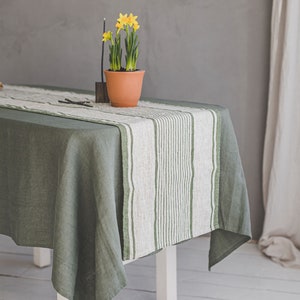 French Style Linen Table Runner, Striped Linen Table Runner ...