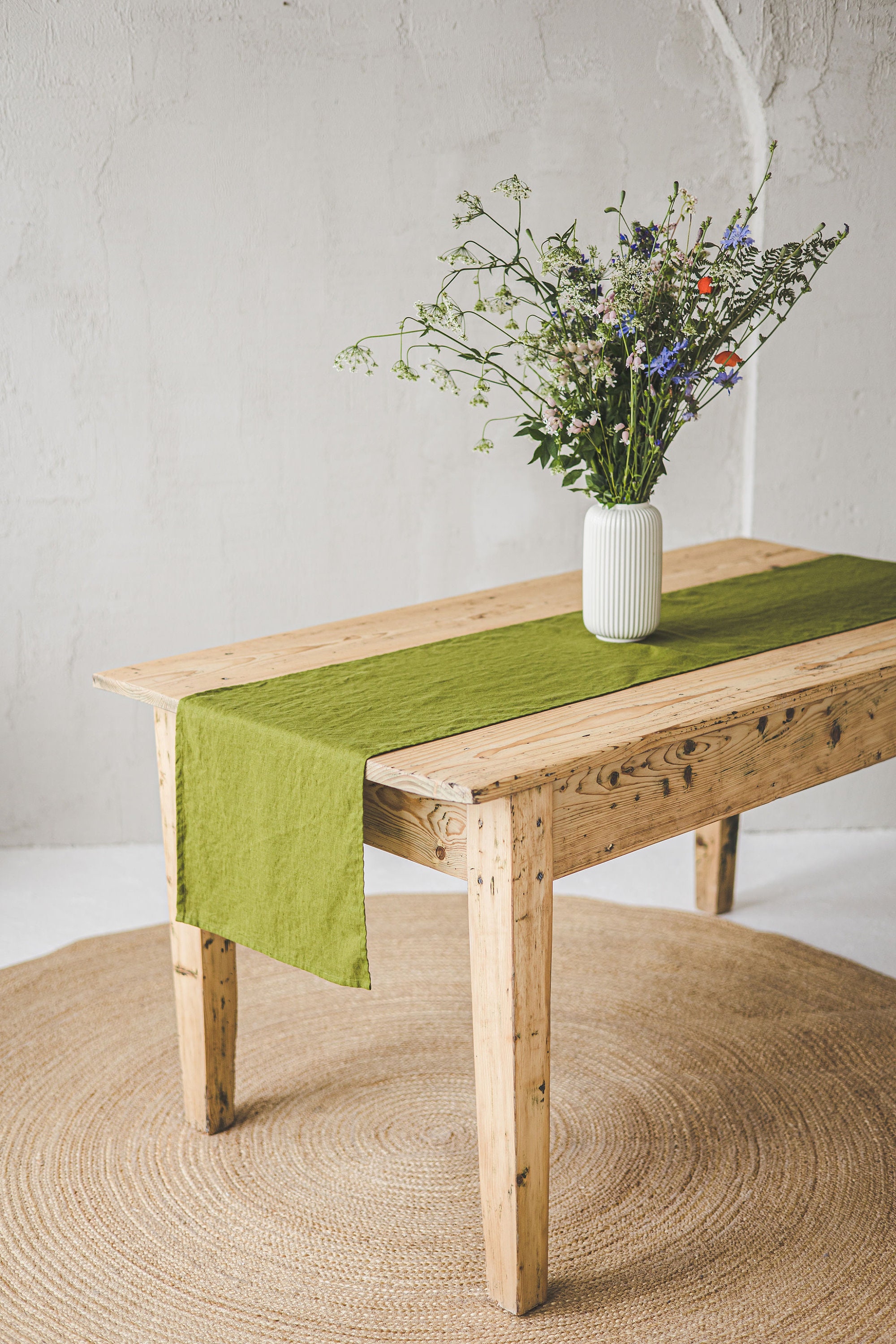 Denim Blue Linen Table Runner, Handmade Linen Decor, Table Linen Decor ...