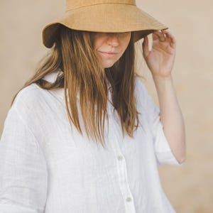 Natural Linen Summer Hat - Lightweight, Breathable & Packable ...