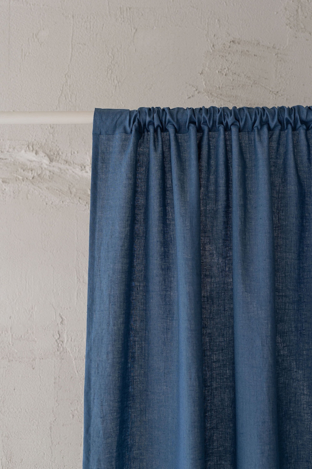 Cornflower Blue Linen Curtain, Natural Medium Weight Linen Curtain in ...