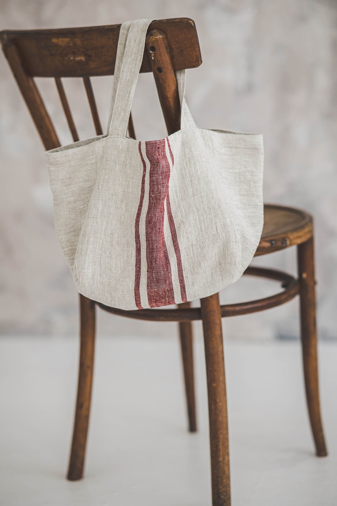 French Style Linen Bag, Vintage Linen Bag, Small Linen Tote Bag ...