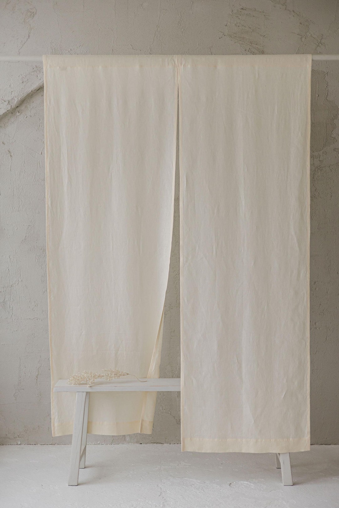 Linen Noren Curtain - Japanese Style Doorway Divider | Handmade Natural ...