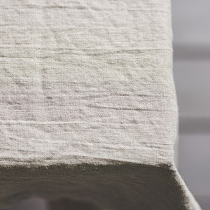 Rustic Linen Tablecloth, Natural Tablecloth With Mitered Corners ...