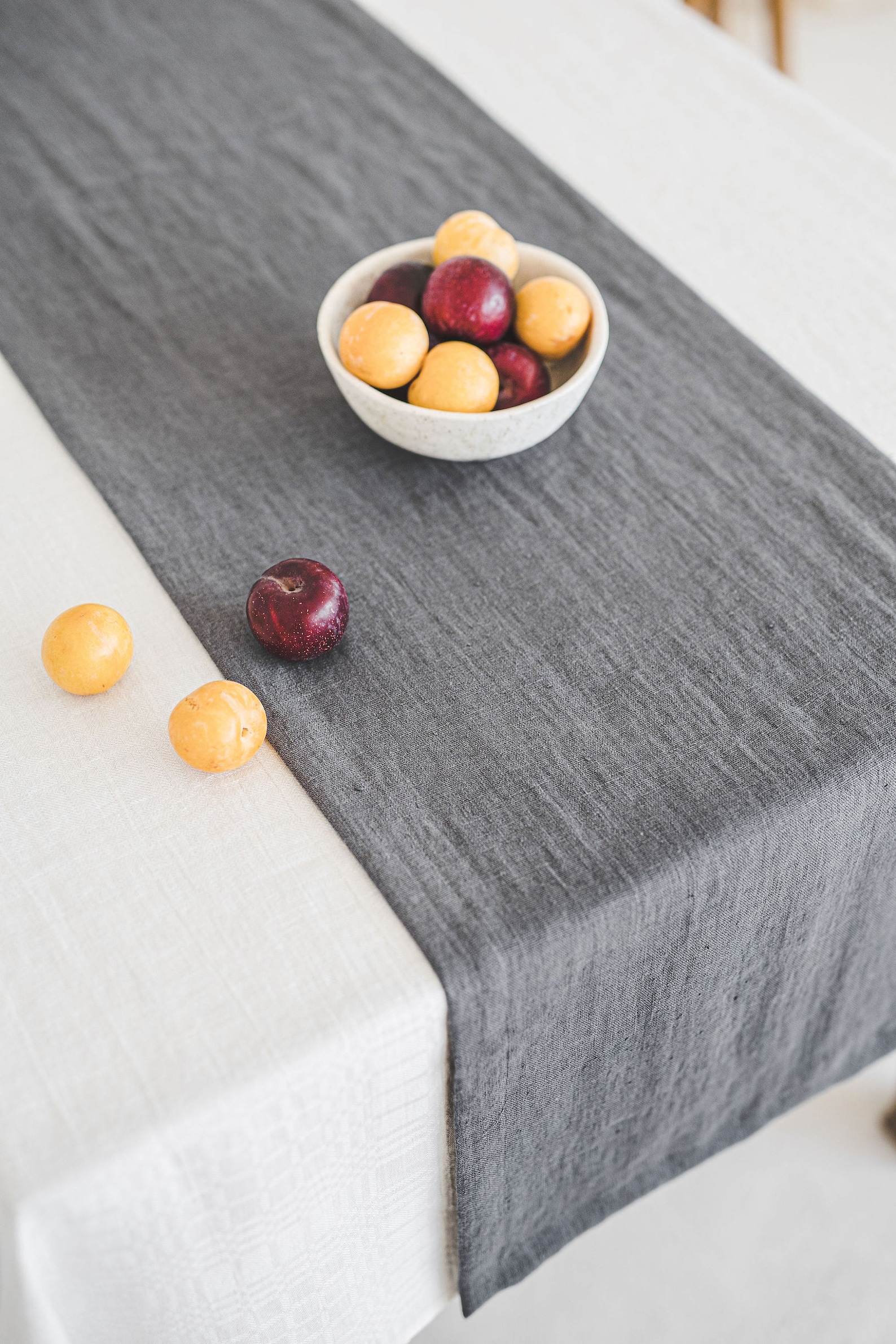 Softened Linen Table Runner With Mitered Corners, Handmade Heavyweight ...