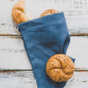 Handmade Linen Bread Bag, Natural Reusable Sack, Eco-friendly Bread ...