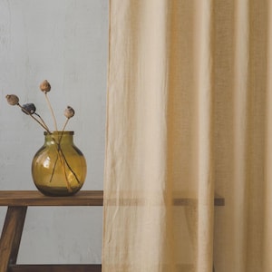 Lightweight Linen Sheer Curtain | Natural Sheer Curtain for a Soft ...