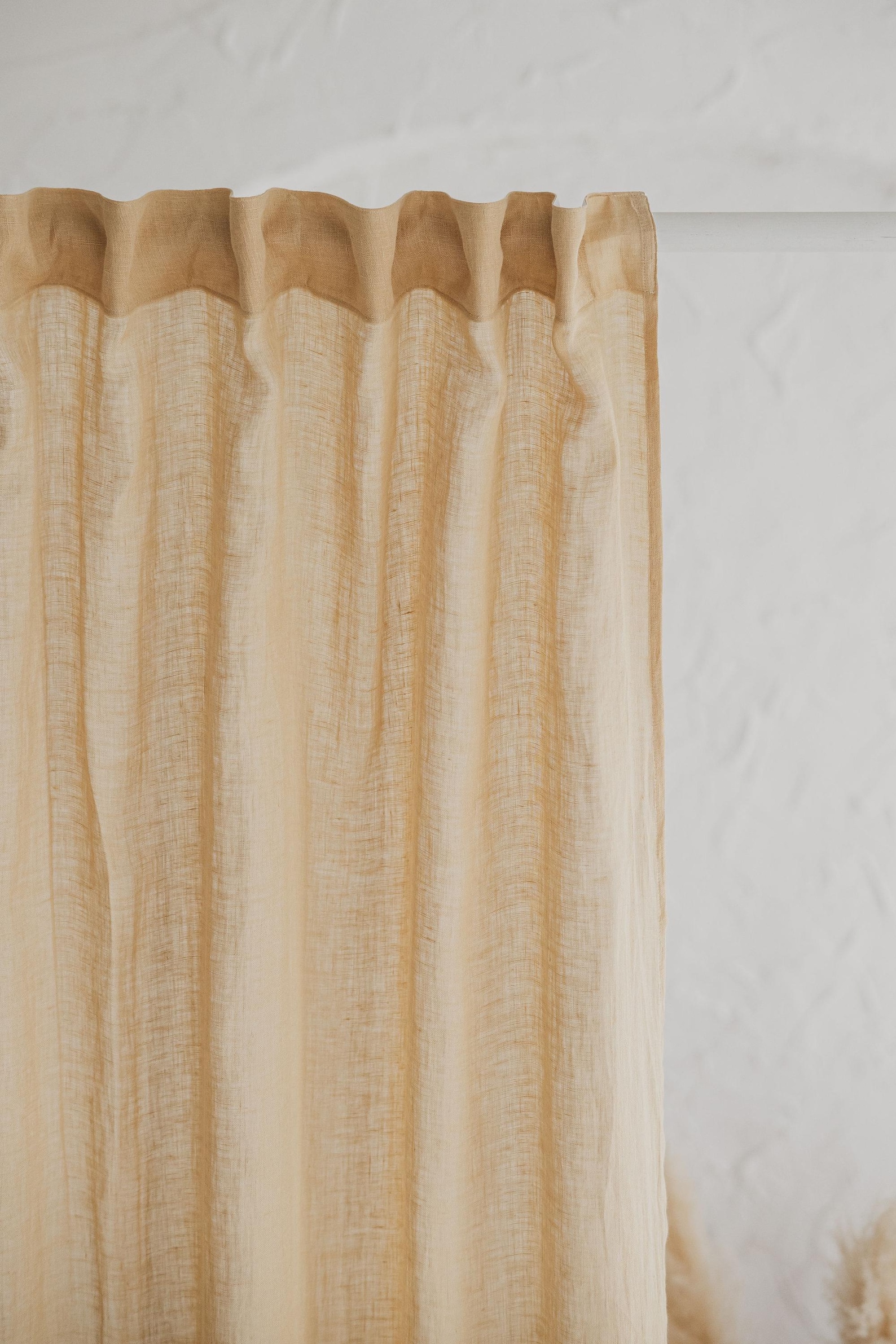 Light Purple Sheer Linen Curtain With Multifunctional Heading Tape ...