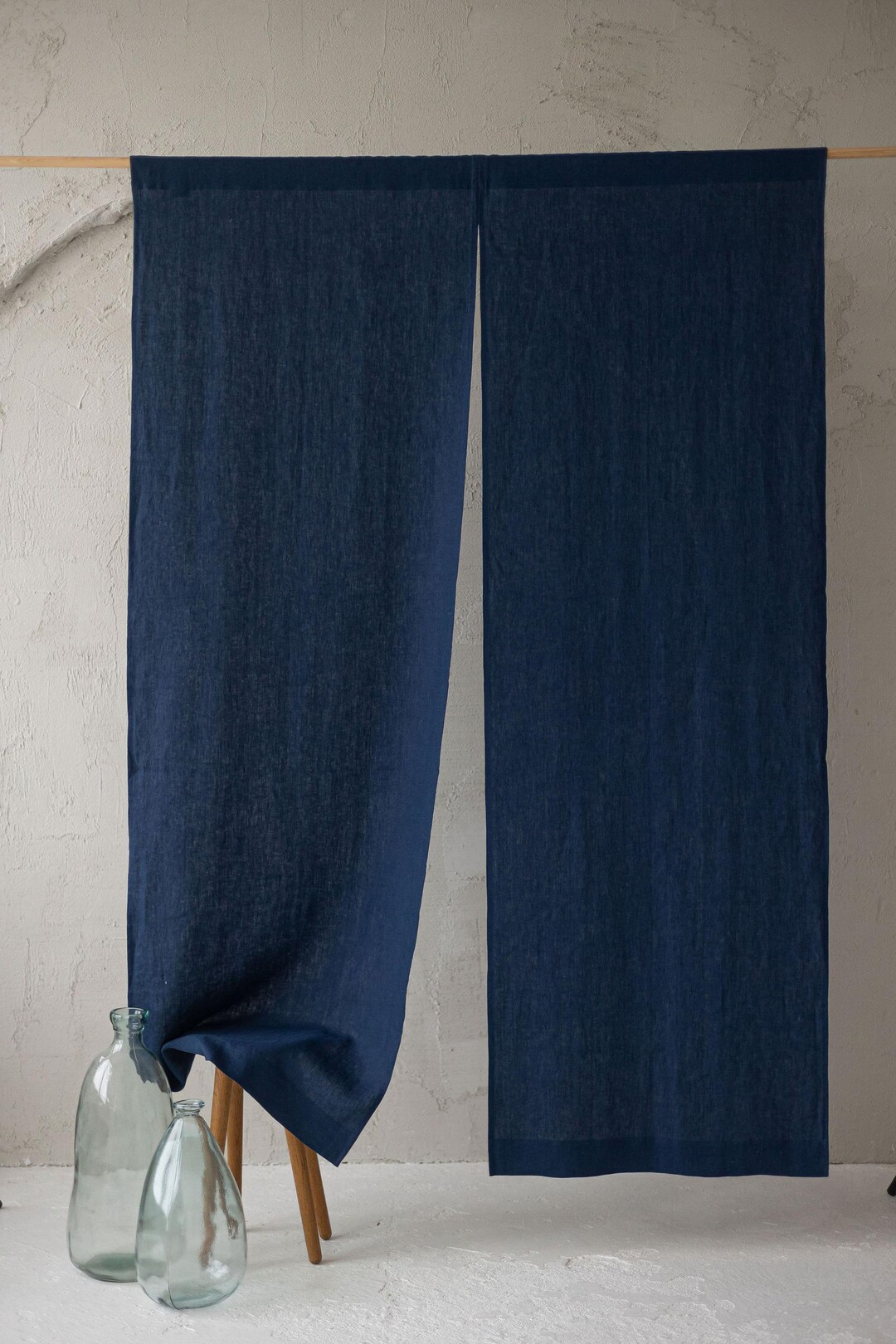 Linen Noren Curtain, Japanese Doorway Divider, Natural Linen Room ...